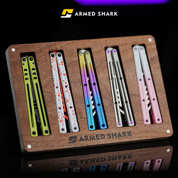 Armed Shark Balisong Trainer Walnut Display Stand – ArmedShark